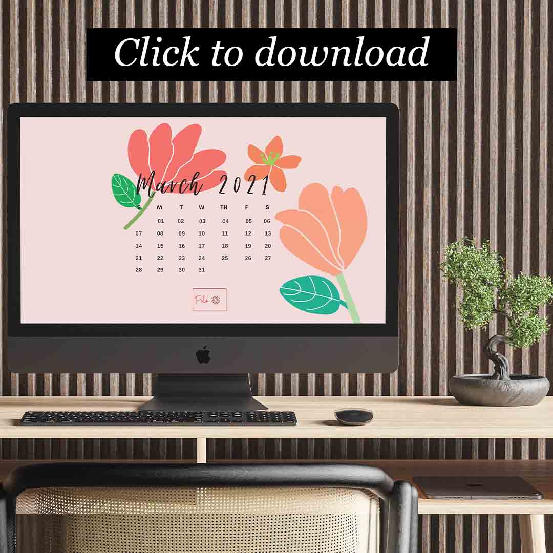 Free March 2021 Desktop Calendar